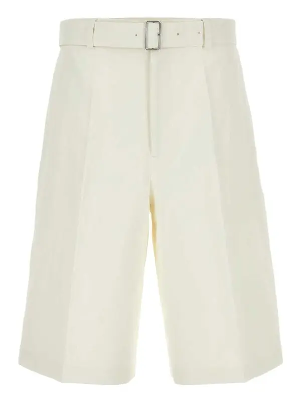 JIL SANDER Belted Waist Bermuda Shorts - White