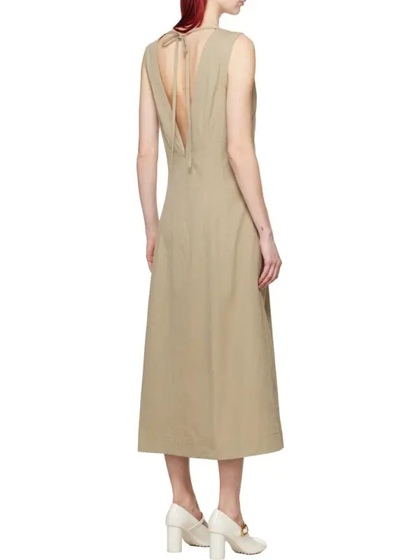 Bottega Veneta V-neck Sleeveless Midi Dress - Gray