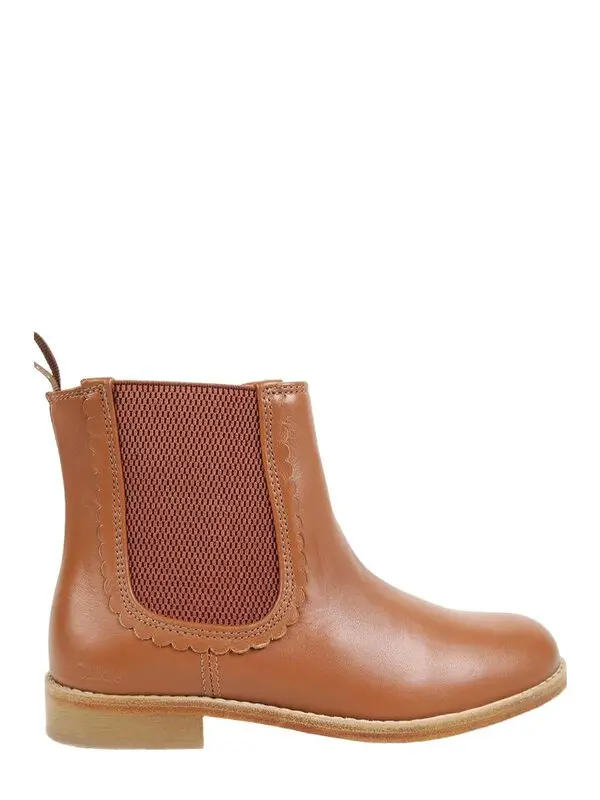 Chloé Round Toe Chelsea Boots With Elastic Side Panels - Brown