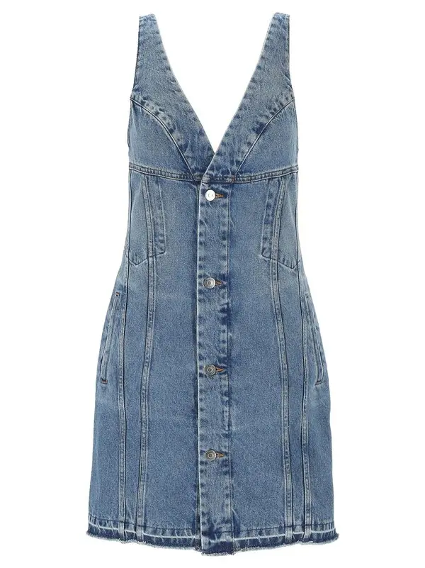Stella McCartney Sleeveless Button-front Denim Dress - Blue