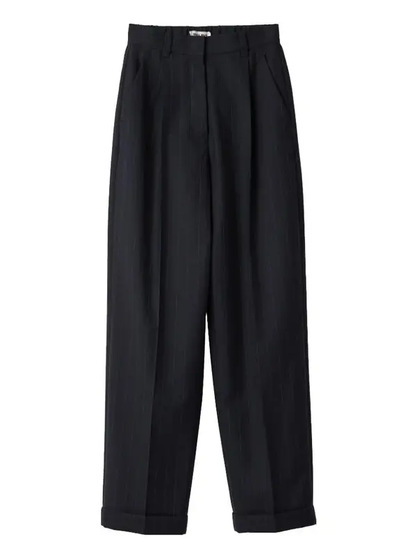 Miu Miu Pinstriped Wide Leg Trousers - Blue