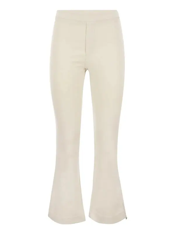 Herno Mid-rise Cropped Flared Trousers - White