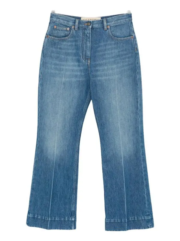 Valentino Garavani Logo Patch Straight-leg Jeans - Blue
