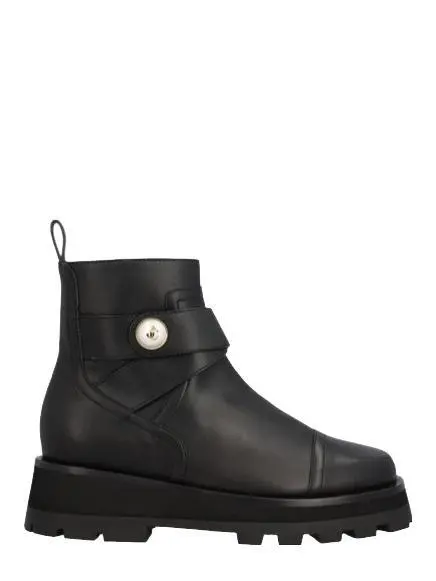 JIMMY CHOO Logo Detailed Ankle Boots - Black