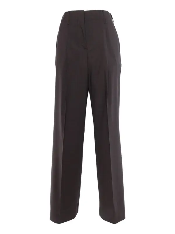 P.a.r.o.s.h Pleated Straight-leg Trousers - Brown