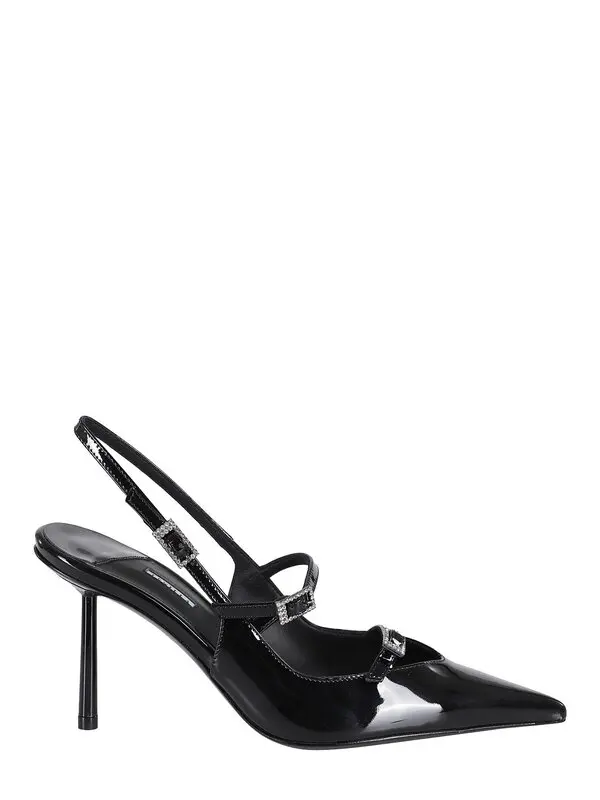 LE SILLA Pointed High-heeled Slingback Sandals - Black