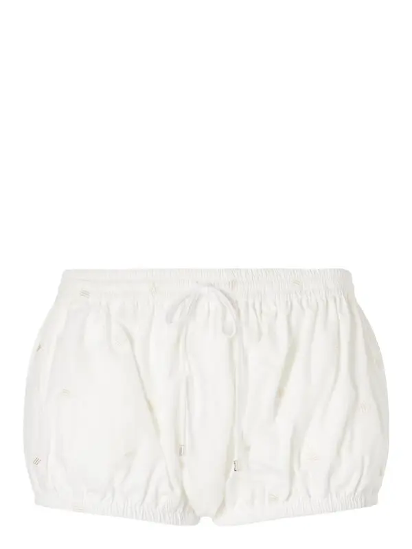 Attico Embroidered Lantern Shorts - White