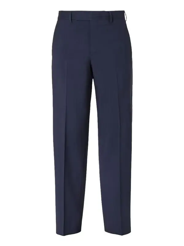 Fendi Straight-leg Tailored Pants With Pleats - Dark Blue