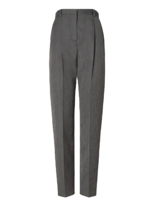 Tory Burch Mid-rise Loose-fit Wool Blended Trousers - Black