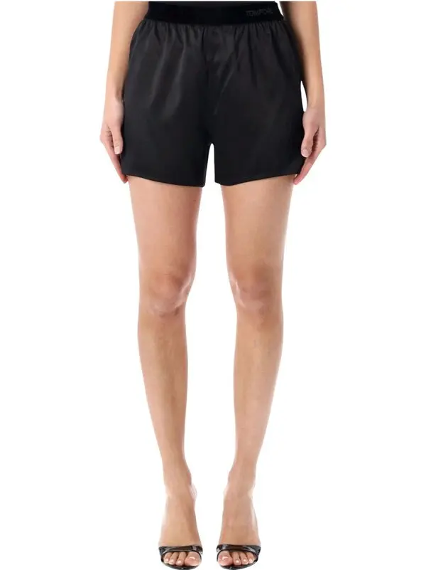 TOM FORD Logo Waistband Shorts - Black