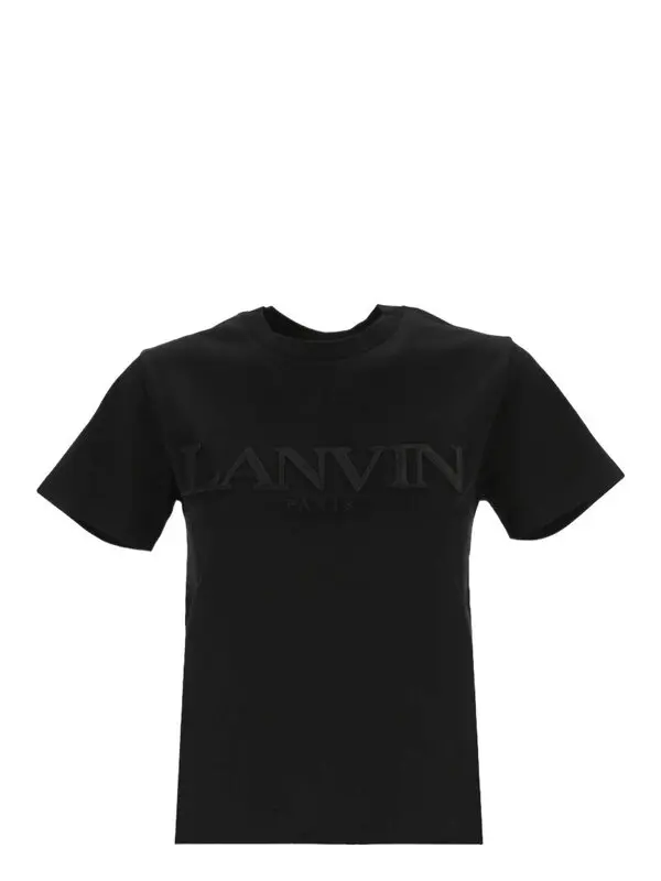 LANVIN Logo-lettering Cotton T-shirt - Black