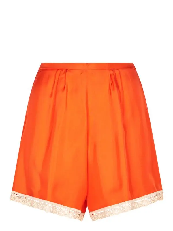 FORTE_FORTE Pleated Shorts With Side Zipper Closure - Orange