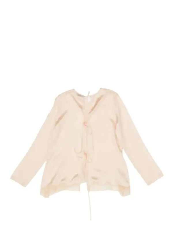 Magda Butrym Long Sleeve Satin Blouse - White