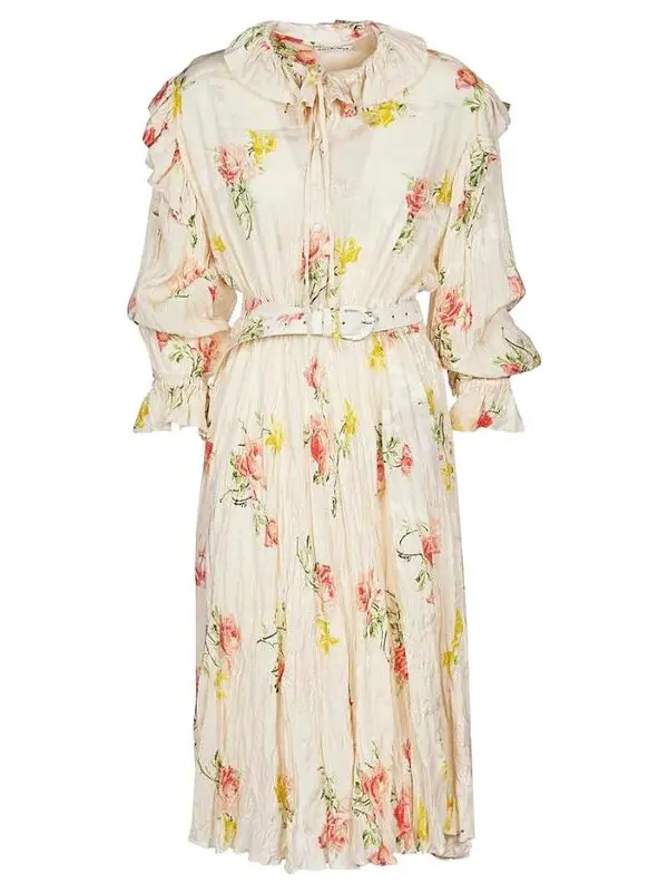 Balenciaga Vintage Floral Off-shoulder Dress - Nude