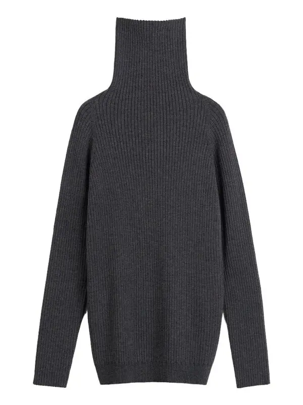 TOTEME Ribbed Turtleneck Sweater - Black
