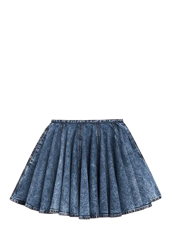 Alaïa Denim Skater Skirt - Russian Blue
