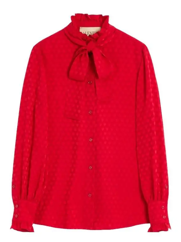 Valentino Garavani Cour De Coeur Pussy-bow Shirt - Red
