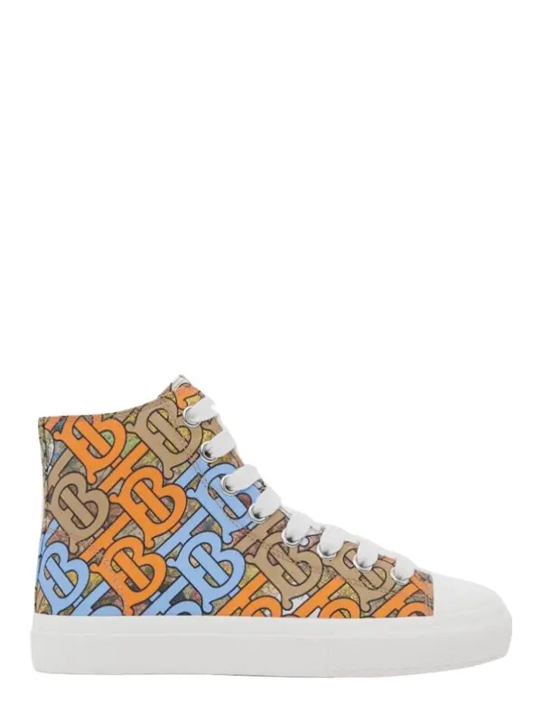 Burberry Monogram Print High-top Sneakers - White