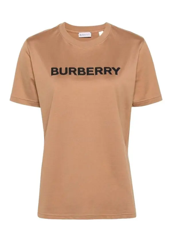 Burberry Logo Printed Crewneck T-shirt - Nude