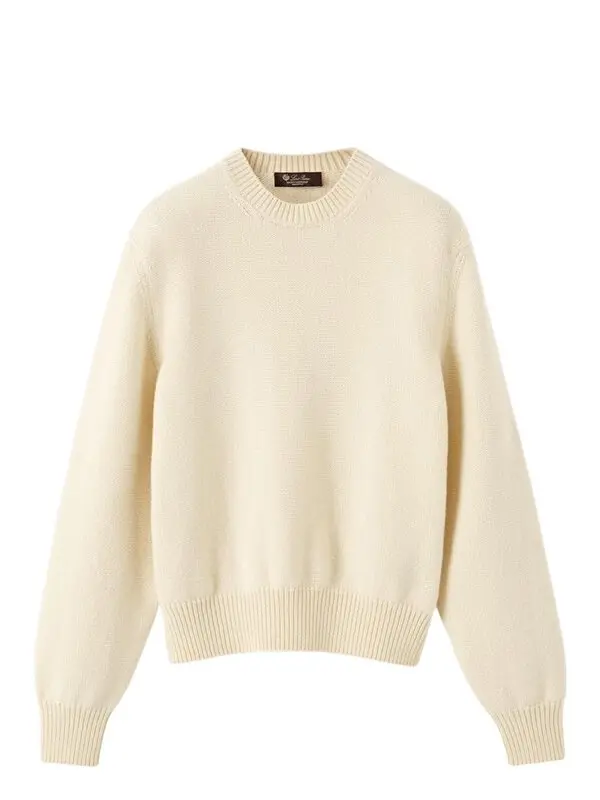 Loro Piana Classic Crewneck Jumper In Gauge 5 Knit - Quiet Horizon
