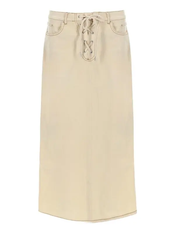 Baum Und Pferdgarten Lace-up Midi Skirt - Nude
