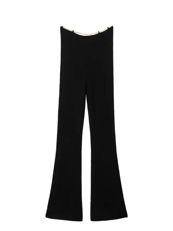 Alexander Wang Ribbed Bootcut Pants With Belt Detail - Black