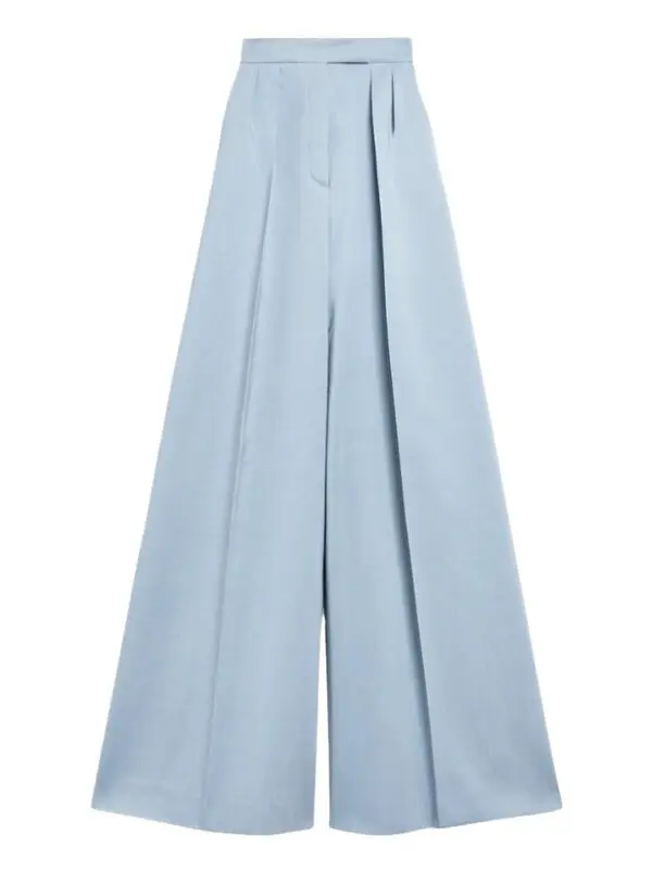 Max Mara Pleated Wide-leg Trousers - Gray