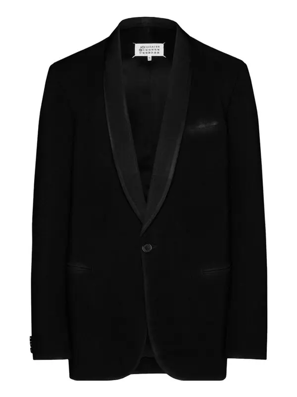 MAISON MARGIELA Gabardine Shawl Lapel Blazer - Black