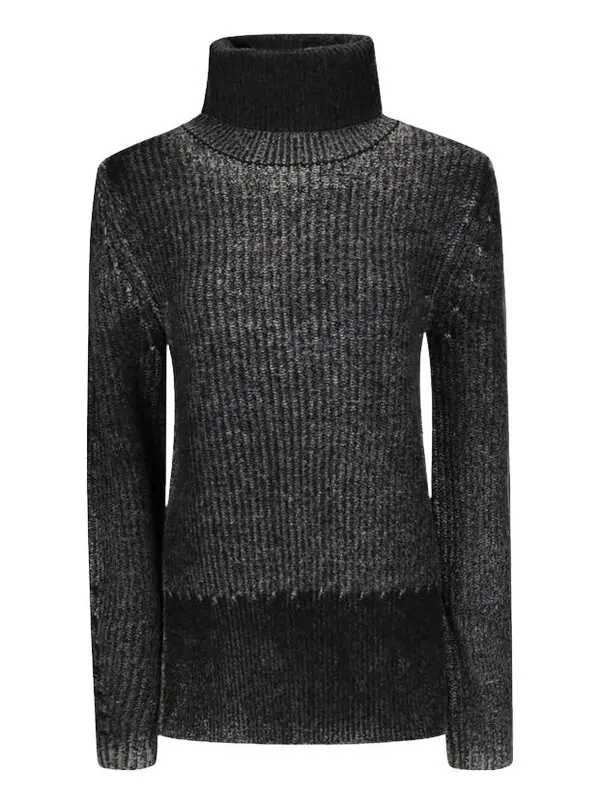 Acne Studios Ribbed Knit Turtleneck Sweater - Dark Grey