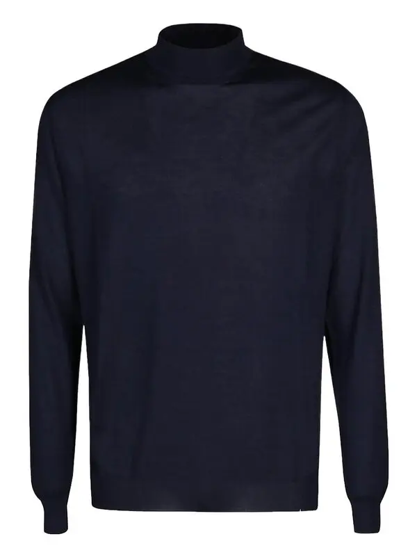 Malo Mock Neck Knitwear - Blue