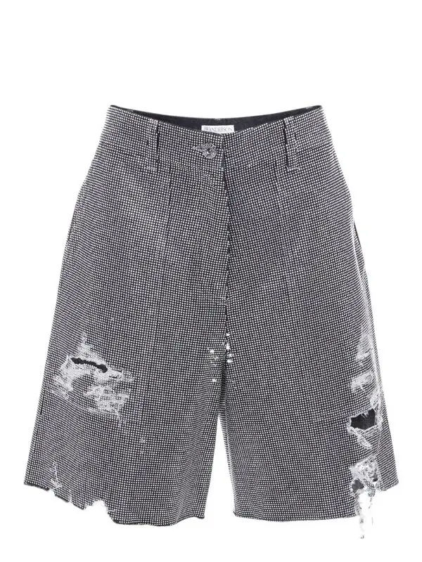 J.W.ANDERSON Jw Anderson Embellished Distressed Shorts - Black