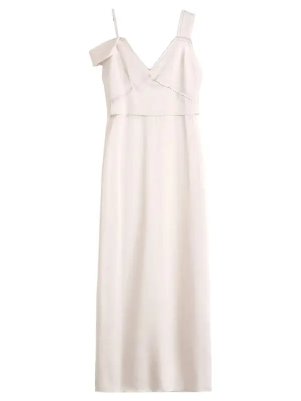 TOTEME V-neck Slip Dress With Slit Detail - White