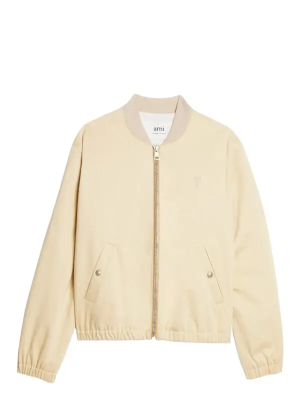 Ami De Coeur Zipped Bomber Jacket - Nude