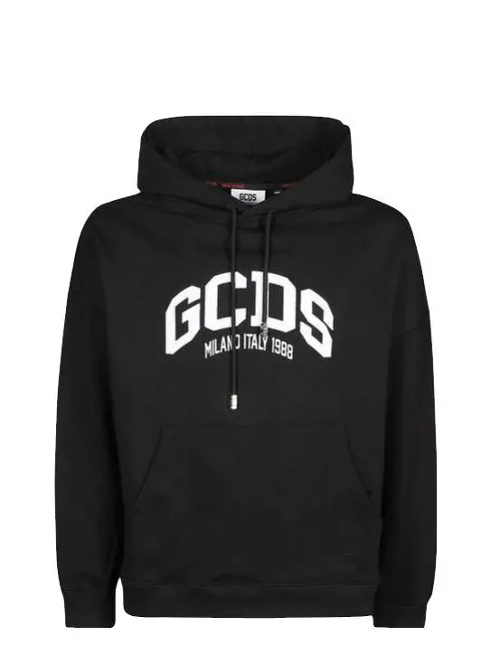 Gcds Logo-printed Hoodie - Black