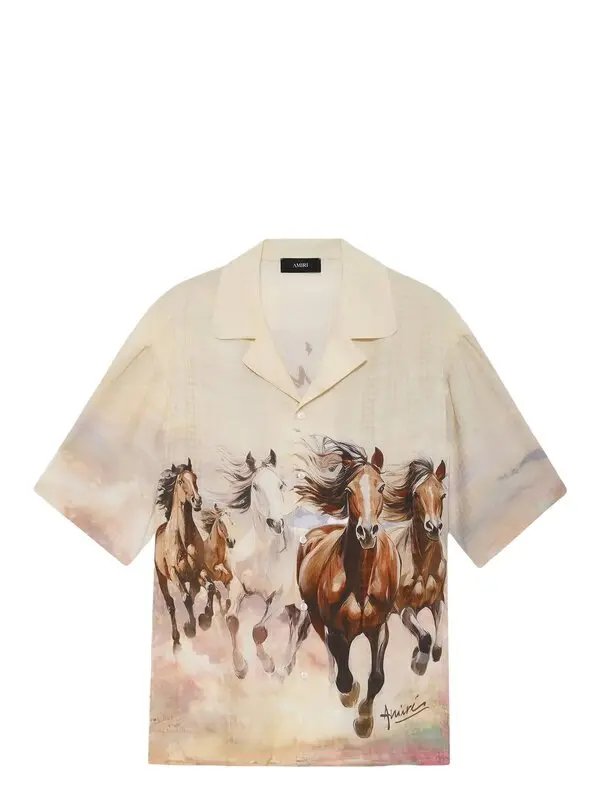 Amiri Horses Camp Shirt - Nude