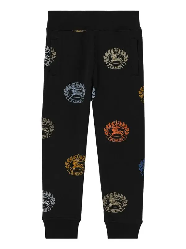 Burberry Equestrian Knight-print Track Pants - Black