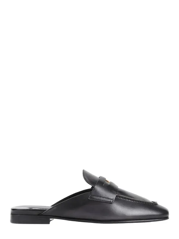 Miu Miu Bleached Leather Loafers - Black