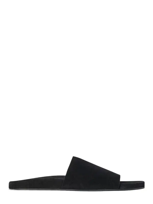 THE ROW Hugh Suede Slippers - Black