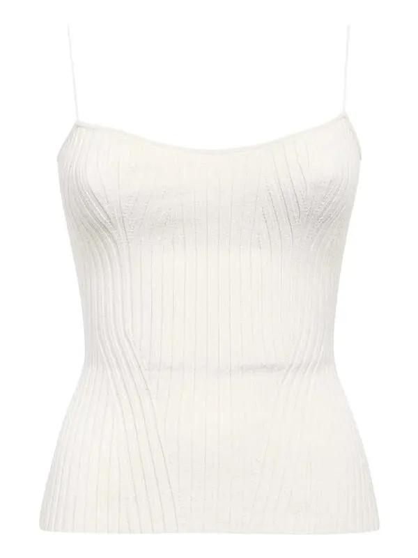Khaite The Ziggy Knitted Top - White