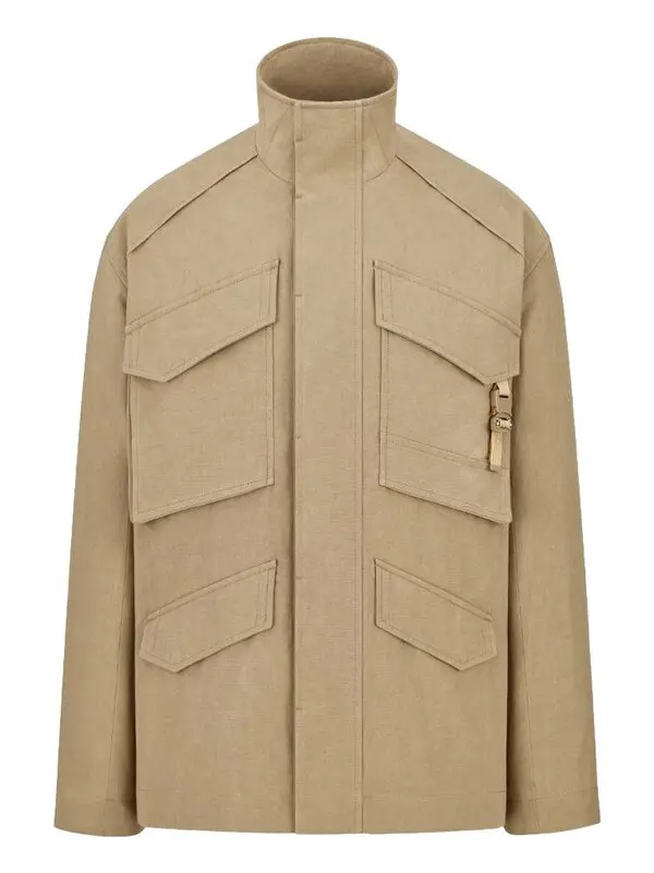Dior Cotton Canvas Parka With Embroidered Sleeves - Nude