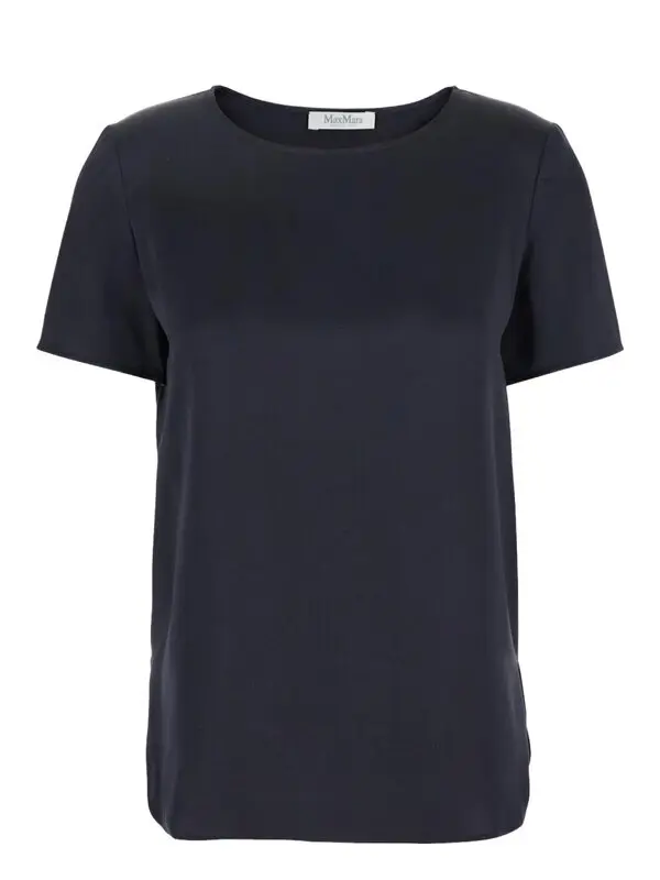 Max Mara Crewneck Satin Top - Black