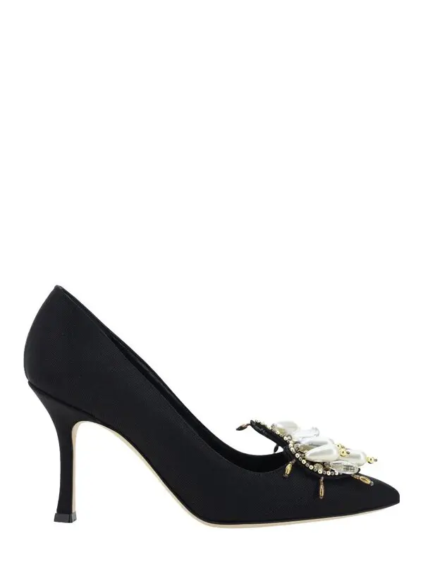 Manolo Blahnik Embellished Stiletto Pumps - Black