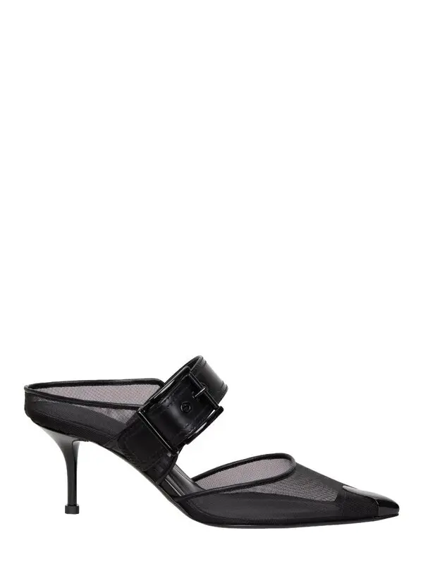 Alexander McQueen Punk Buckle Pointed-toe Mules - Black