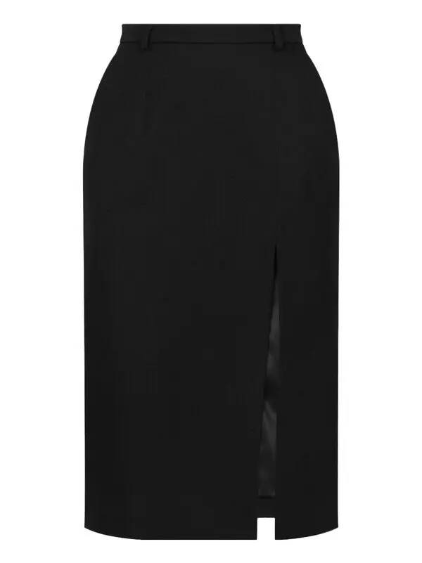 Dolce & Gabbana Side Slit Midi Skirt - Black