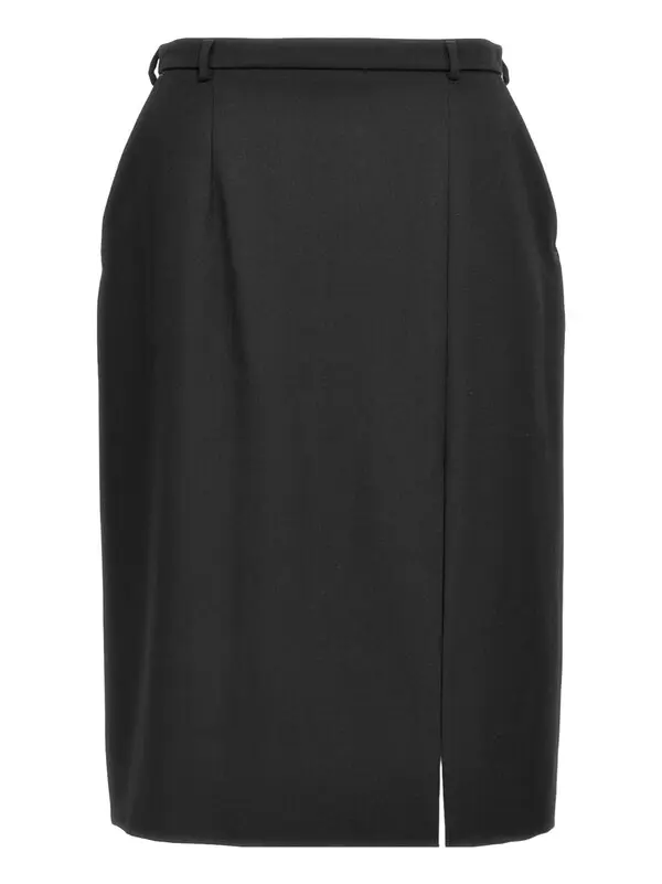 Dolce & Gabbana Side Slit Midi Skirt - Black