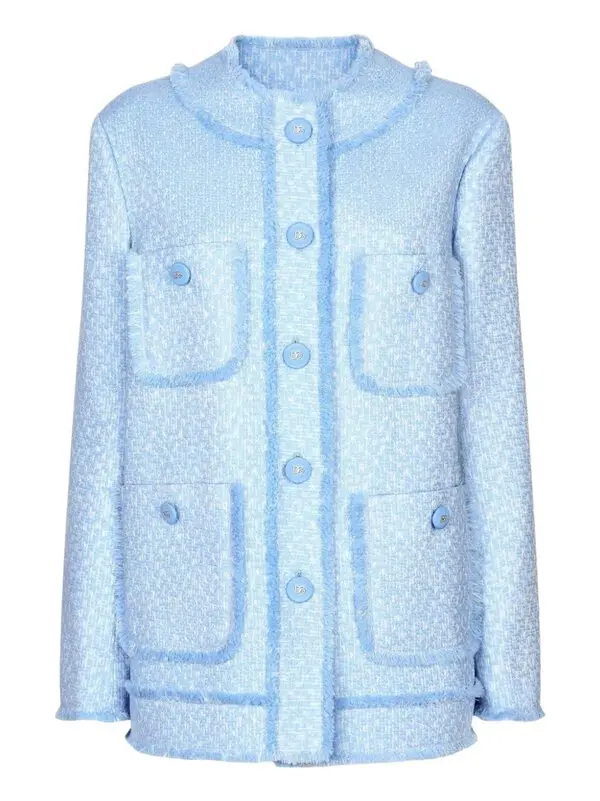 Dolce & Gabbana Single-breasted Raschel Tweed Jacket - Blue