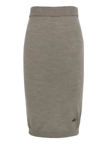 VIVIENNE WESTWOOD Bea Orb-embroidered Knitted Skirt - Gray