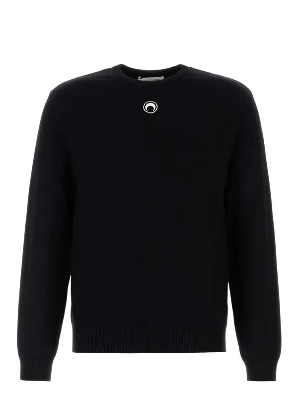 MARINE SERRE Crescent Moon Embroidered Sweater - Black