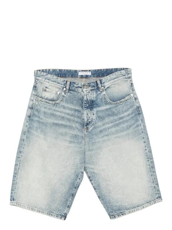 ICON DENIM LOS ANGELES Faded Wash Denim Shorts - Gray