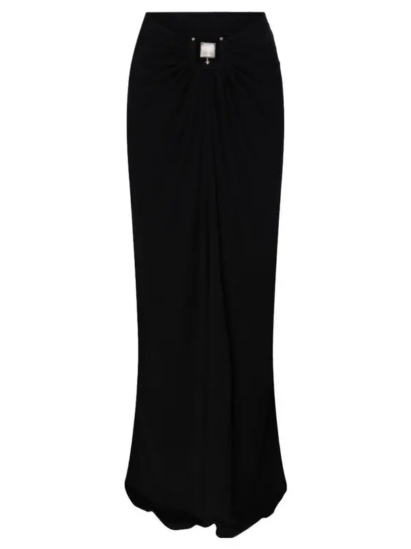 Christopher Esber Bezel Quartz Ruched Skirt - Black